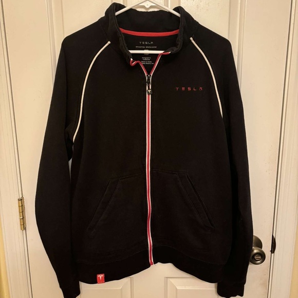 Tesla | Jackets & Coats | Tesla Logo Car Black Performance Jacket ...